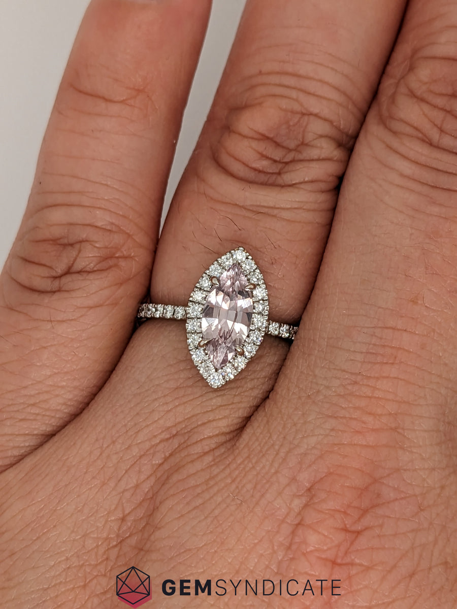 Pretty Peach Sapphire Ring in 14k White Gold – The Gem Syndicate
