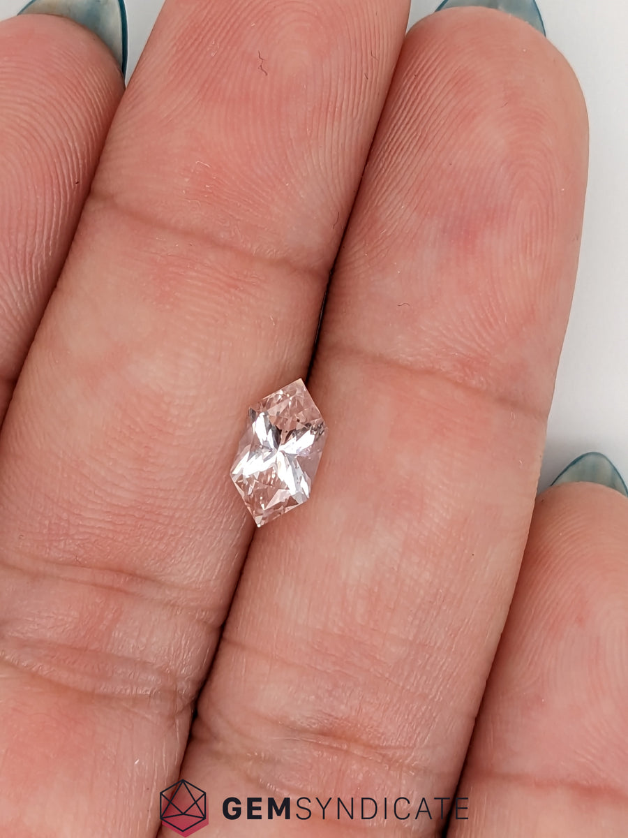 Modern Elongated Hexagon Peach Sapphire 1.51 – The Gem Syndicate