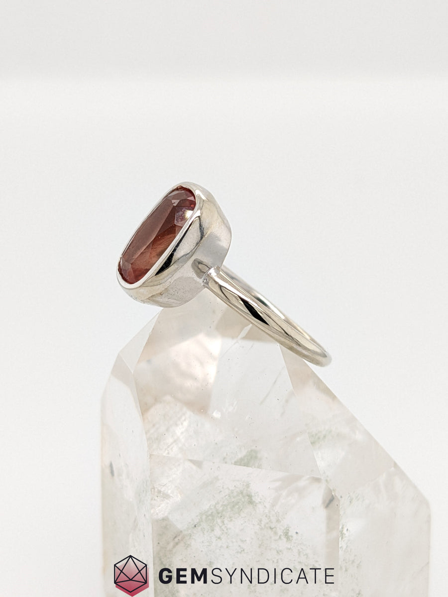Unique Cushion Oregon Sunstone Ring in 14k White Gold – The Gem Syndicate